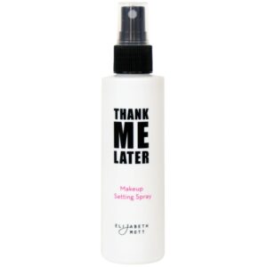 elizabeth mott thank me later face makeup setting spray for oily skin - weightless, hydrating, matte dewy glow finishing spray, cruelty free long-lasting power grip formula, 95ml