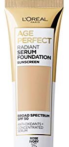 L'Oreal Paris Age Perfect Radiant Serum Foundation with SPF 50, Rose Ivory, 1 Ounce