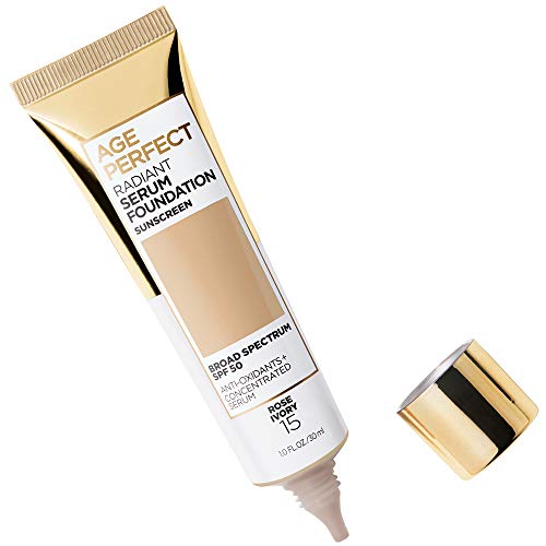 L'Oreal Paris Age Perfect Radiant Serum Foundation with SPF 50, Rose Ivory, 1 Ounce