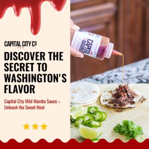 Capital City Mambo Sauce - Variety 2 Pack - Sweet Hot & Mild | Washington DC Wing Sauces | Perfect Condiment Topping for Wings, Chicken, Pork, Beef, Seafood, Burgers, Rice or Noodles | 12 fl oz Bottles