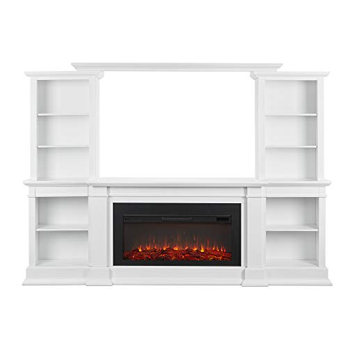 Monte Vista 108" Landscape Electric Fireplace TV Stand in White by Real Flame