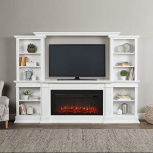 Monte Vista 108" Landscape Electric Fireplace TV Stand in White by Real Flame