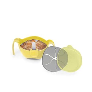 b.box 3 in 1 toddler bowl | includes straw, lid & no spill snack insert | dishwasher & microwave safe | bpa free | ages 6 mo+ (banana split, 8.5 oz)