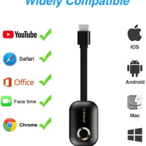 Wireless Display Dongle Adapter, 5GHz+2.4GHz WiFi Portable Display Receiver 1080P HDMI Screen Mirroring Compatible with Miracast/Airplay/Android/iOS/iPhone/iPad/Mac/PC/TV/Monitor