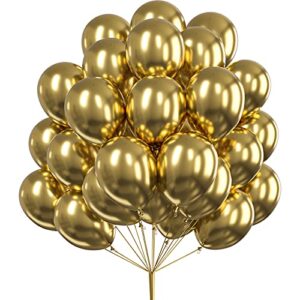 partywoo metallic gold balloons, 25 pcs 12 inch gold metallic balloons, gold balloons for balloon garland or balloon arch as party decorations, birthday decorations, baby shower decorations, gold-g101