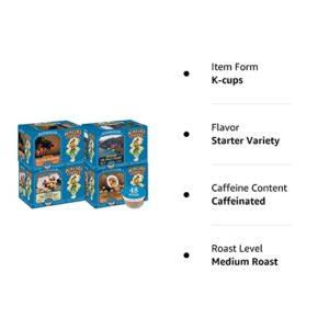 Kauai Coffee Starter Variety Pack of Island Sunrise, Na Pali Coast, Vanilla Macadamia Nut, Coconut Caramel Crunch –Compatible with Keurig Pods K-Cup Brewers (4 Packs of 12 Single-Serve Cups)