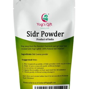 Yogi's Gift Sidr Leaf Powder | Organically grown 10 Oz (283 g) | Natural Herbal Hair Cleanser & Conditioner | Rejunivates Hair follicles | Hair Care Powder