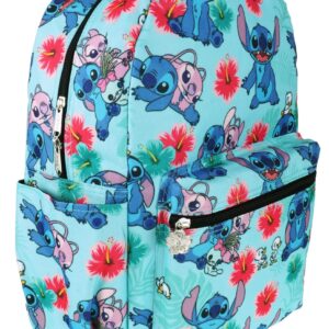 Lilo and Stitch 16 Inch Allover Print Laptop Backpack (Aqua)