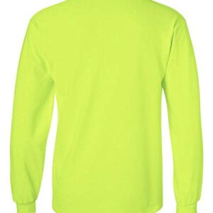 Fit In Basic Safety High Visibility Long Sleeve Construction Work Shirts for Men Large, Safety Green (3pk)