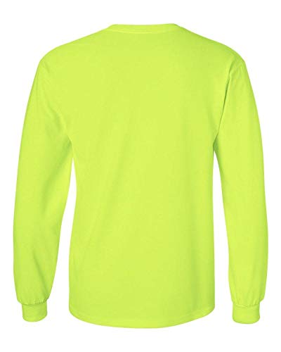 Fit In Basic Safety High Visibility Long Sleeve Construction Work Shirts for Men Large, Safety Green (3pk)