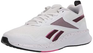 reebok womens fusium run lite,white/maroon/proud pink,10 m us