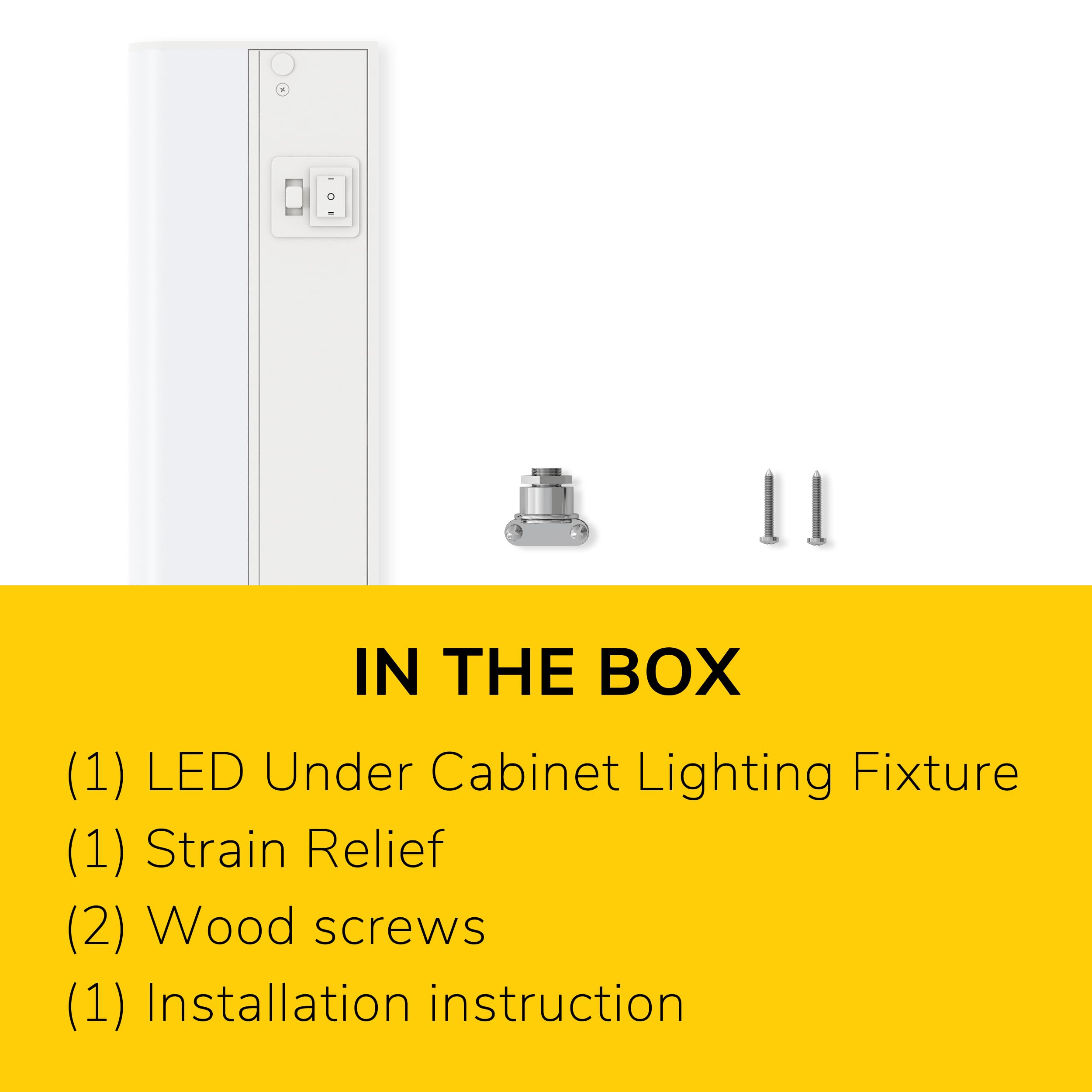 GETINLIGHT Dimmable Hardwired Only Under Cabinet LED Lights, 12-inch, Soft White(3000K), Matte White Finished, ETL Listed, IN-0201-11-WH