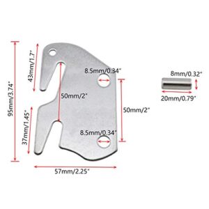 SDTC Tech 4 Sets Wooden Bed Rail Hook Plates #10 Bed Frame Bracket Headboard Footboard Hook Supports with Mounting Pins for Bed Parts Replacement or New Bed Constructions