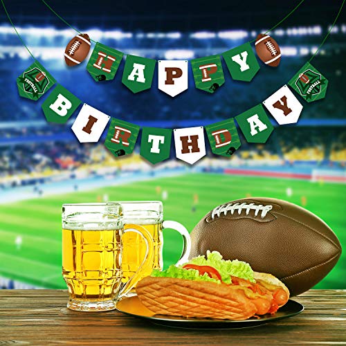 Football Party Decorations, Football Birthday Banner Football Theme String Flags Happy Birthday Bunting Sign for Sport Theme Decoration Football Party Decor