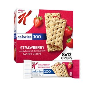 special k pastry crisps, breakfast bars, 100 calorie snacks, strawberry (8 boxes, 96 crisps)