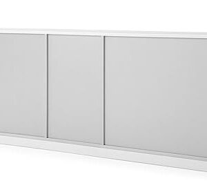 ZURI Furniture Reagan Modern Polished Office Storage and Filing Cabinet Credenza - White