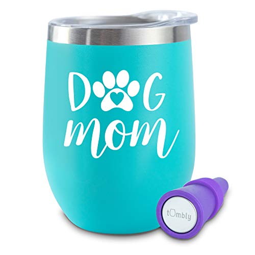 Dog Mom Tumbler - 12oz - Dog Mom Gifts For Women - Dog Mom Gifts - Dog Lover Gifts for Women - Dog Gifts for Dog Lovers - Gifts for Dog Lovers - Includes Wine Stopper