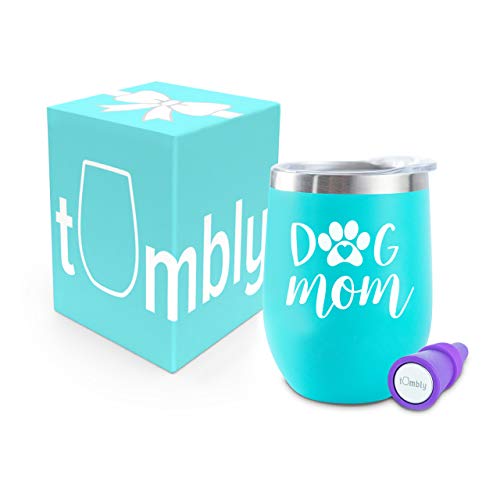 Dog Mom Tumbler - 12oz - Dog Mom Gifts For Women - Dog Mom Gifts - Dog Lover Gifts for Women - Dog Gifts for Dog Lovers - Gifts for Dog Lovers - Includes Wine Stopper