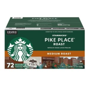 starbucks coffee k-cup pods, pike place,72 count(pack of 1)