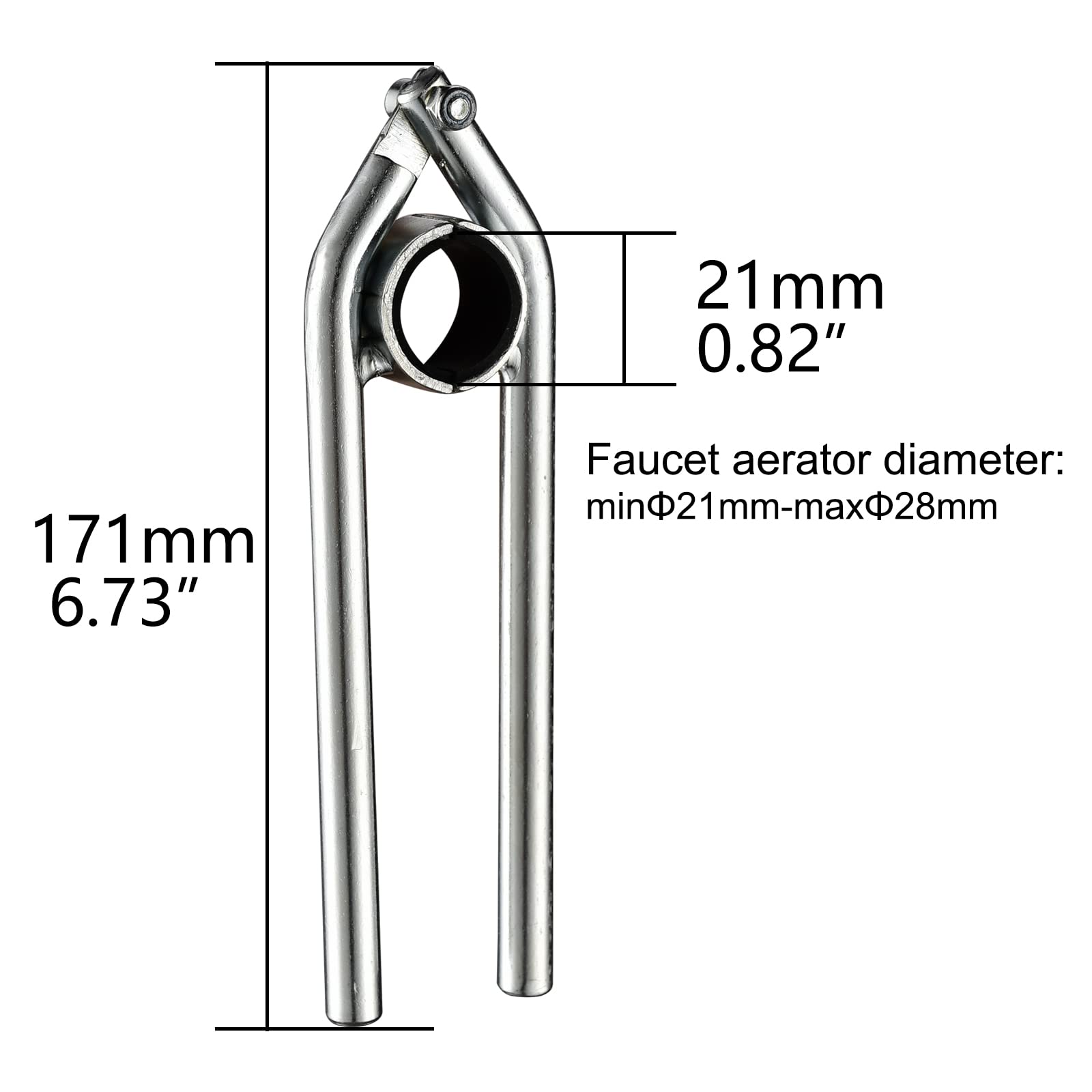 Tecmolog Faucet Aerator Key and Removal Tool Carbon Steel Cache Aerator Wrench for 21mm-28mm Faucet Aerator, Brushed Nickel, SBA031