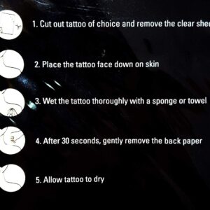 PARITA Small Tattoos Black Night Stars Temporary Tattoo Body Sticker Hand Neck Wrist Art Fashion Tattoo Fake Waterproof Cartoon Stickers for Adult Men Women Kids (Pack 3 PCS.) (06)