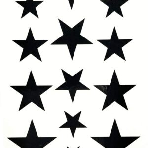 PARITA Small Tattoos Black Night Stars Temporary Tattoo Body Sticker Hand Neck Wrist Art Fashion Tattoo Fake Waterproof Cartoon Stickers for Adult Men Women Kids (Pack 3 PCS.) (06)