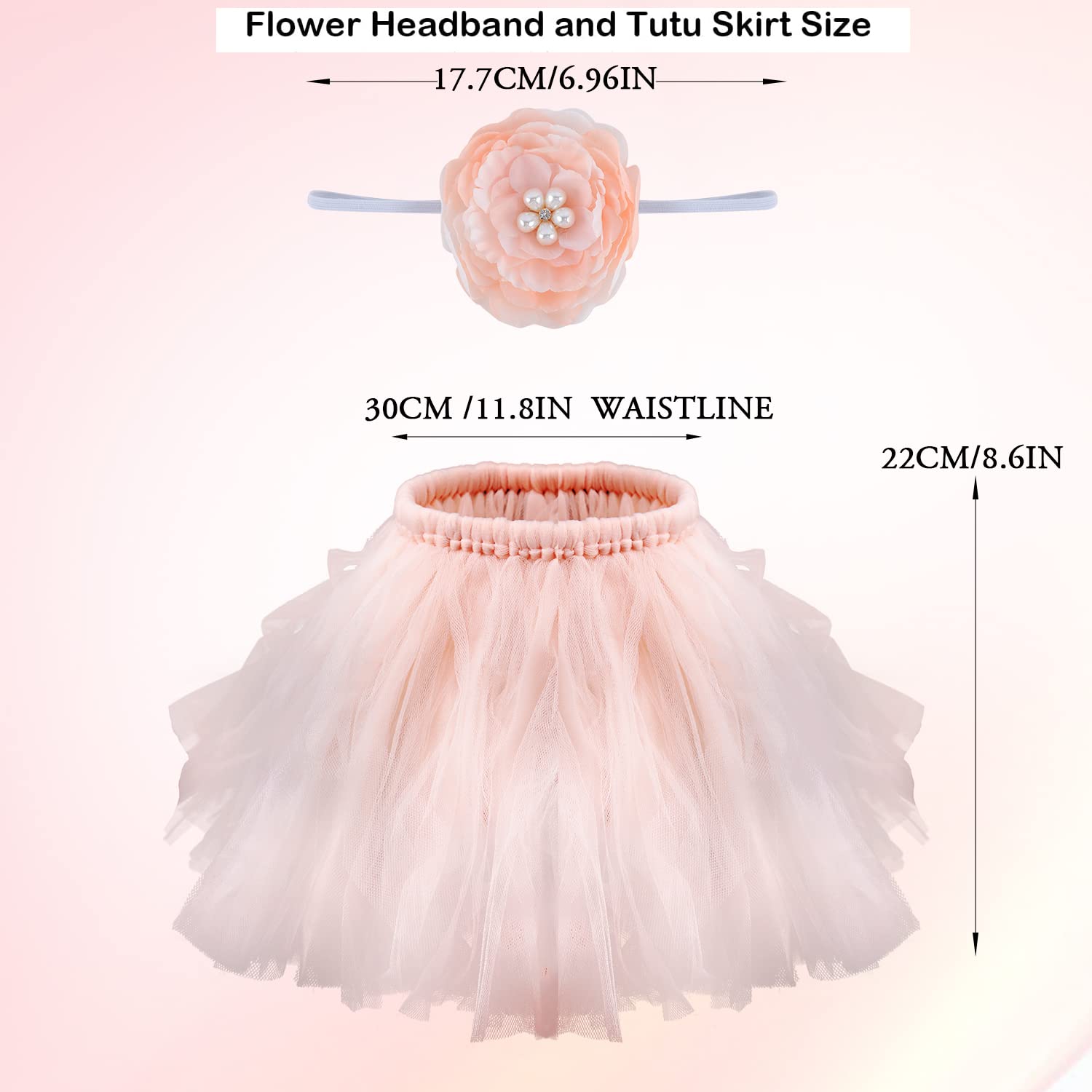 CoFashion Newborn Girls Photo Prop Outfits Newborn Photography Props-Pink Tutu Skirt & Baby Girl Angel Wings Set- Newborn Photo Props Girl Newborn Girl Outfits for Photography