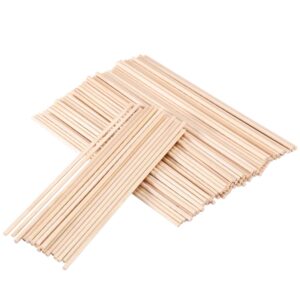 Senkary Wooden Dowel Rods 1/8 x 12 Inch Unfinished Natural Wood Craft Dowel Rods, 100 Pieces