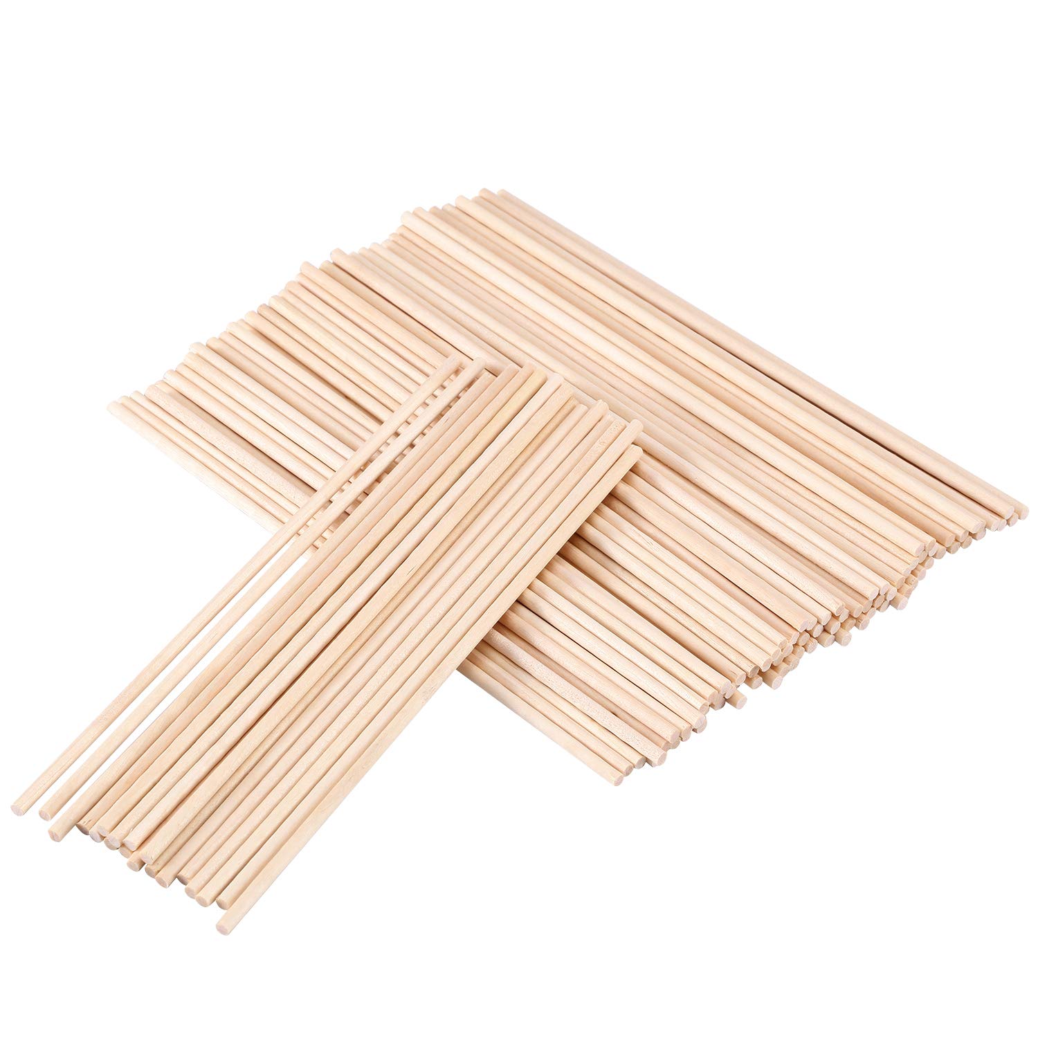 Senkary Wooden Dowel Rods 1/8 x 12 Inch Unfinished Natural Wood Craft Dowel Rods, 100 Pieces