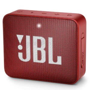 jbl go 2 portable bluetooth waterproof speaker (red) (renewed)