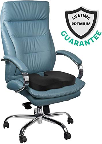 Seat Cushion Office Chair Pillow - Orthopedic | Memory Foam | Relieves Back, Tailbone Pressure, Sciatica Nerve Pain Relief & Support - Ideal Gift for Home Office Chair & Car Driver Seat Pillow