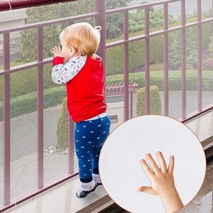 Child Safety Net, Durable Banister Guard for Baby Safety Stairs Railing Balcony Cribs, Banister Stair Mesh Baby Proofing, Easy to Install Stair Netting for Kids, Pets, Toys - (10ft Lx2.5ft H) White