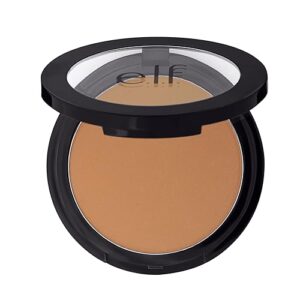 e.l.f, primer-infused bronzer, long-wear, matte, bold, lightweight, blends easily, contours cheeks, forever sun kissed, all-day wear, 0.35 oz