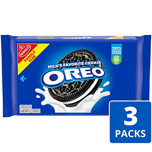 OREO Chocolate Sandwich Cookies, Family Size, 3 Packs