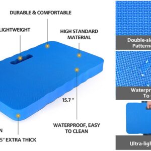 HOOPLE Extra Thick Kneeling Pad, Soft Foam Kneeling Cushion, Waterproof Knee Pads, Lightweight Knee Mat for Bathing, Workout Supplies, Exercise Yoga, Garden Work Gifts 15.7 x 11 Inches Blue