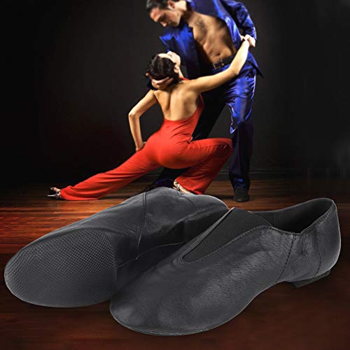 1 Pair Jazz Shoes PU Leather Latin Shoes Girls Women Black Soft Split Sole Jazz Shoes Dance Shoe Black(41)