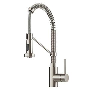 kraus kpf-1610sfs bolden 18-inch commercial kitchen faucet with dual function pull-down sprayhead in all-brite finish, spot free stainless steel