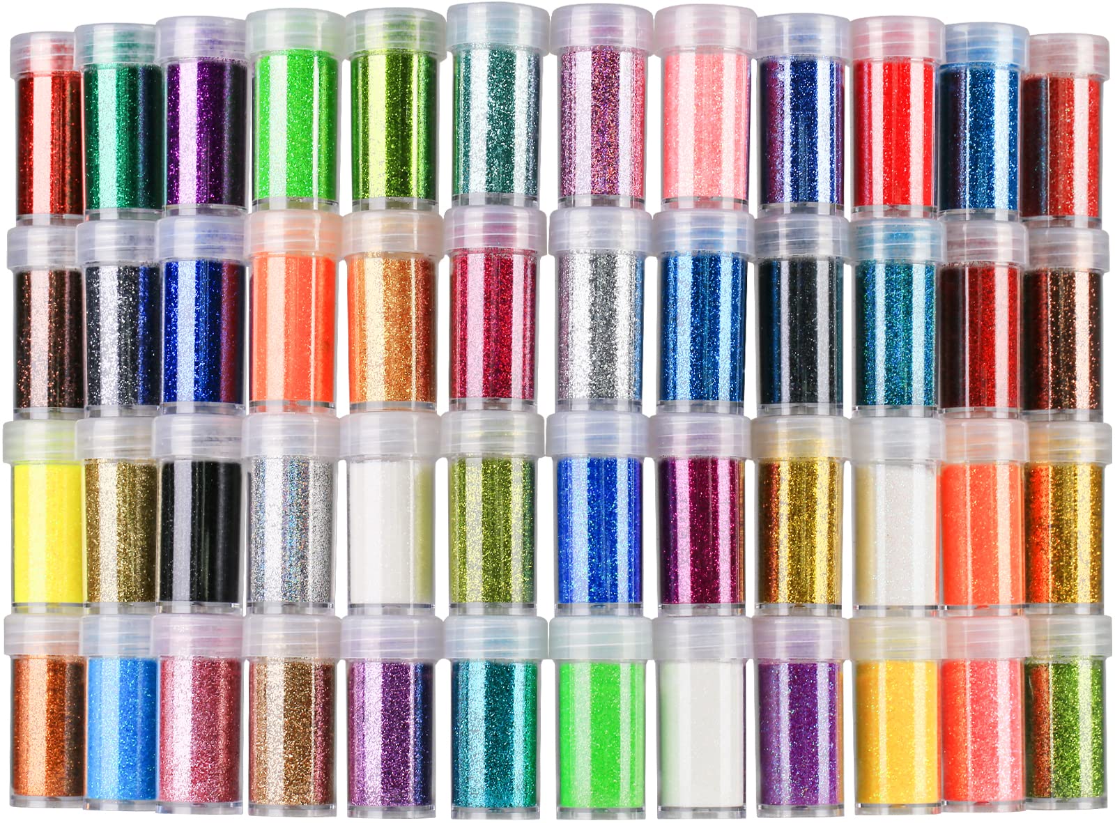 Teenitor 48 Colors Glitter Set, Fine Glitter for Resin, Arts and Craft Supplies Glitter, Festival Glitter Makeup Glitter, Cosmetic Glitter for Body Nail Face Hair Eyeshadow Lip Gloss Making