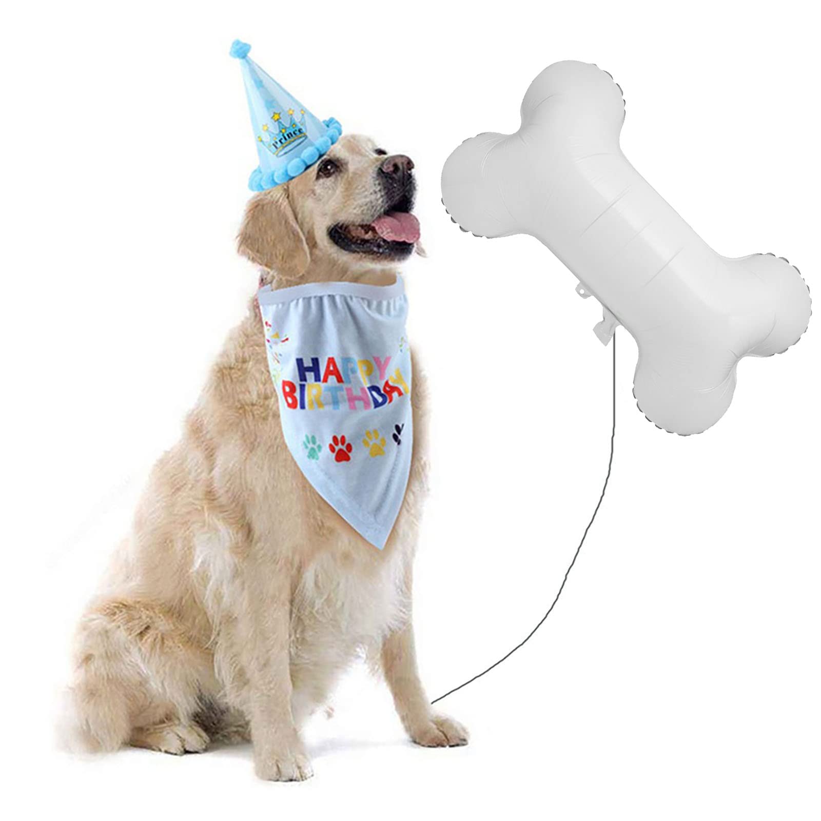 Creaides 6pcs Bone Balloons Aluminum Foil Dog Bone Shaped Balloons for Baby Shower Puppy Dog Birthday Party Decorations