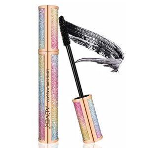 4d silk fiber lash mascara, waterproof tubing mascara black, luxuriously longer, voluminous eyelashes,natural lengthening smudge-proof mascara,hypoallergenic,no clumping,easy to apply & all day full