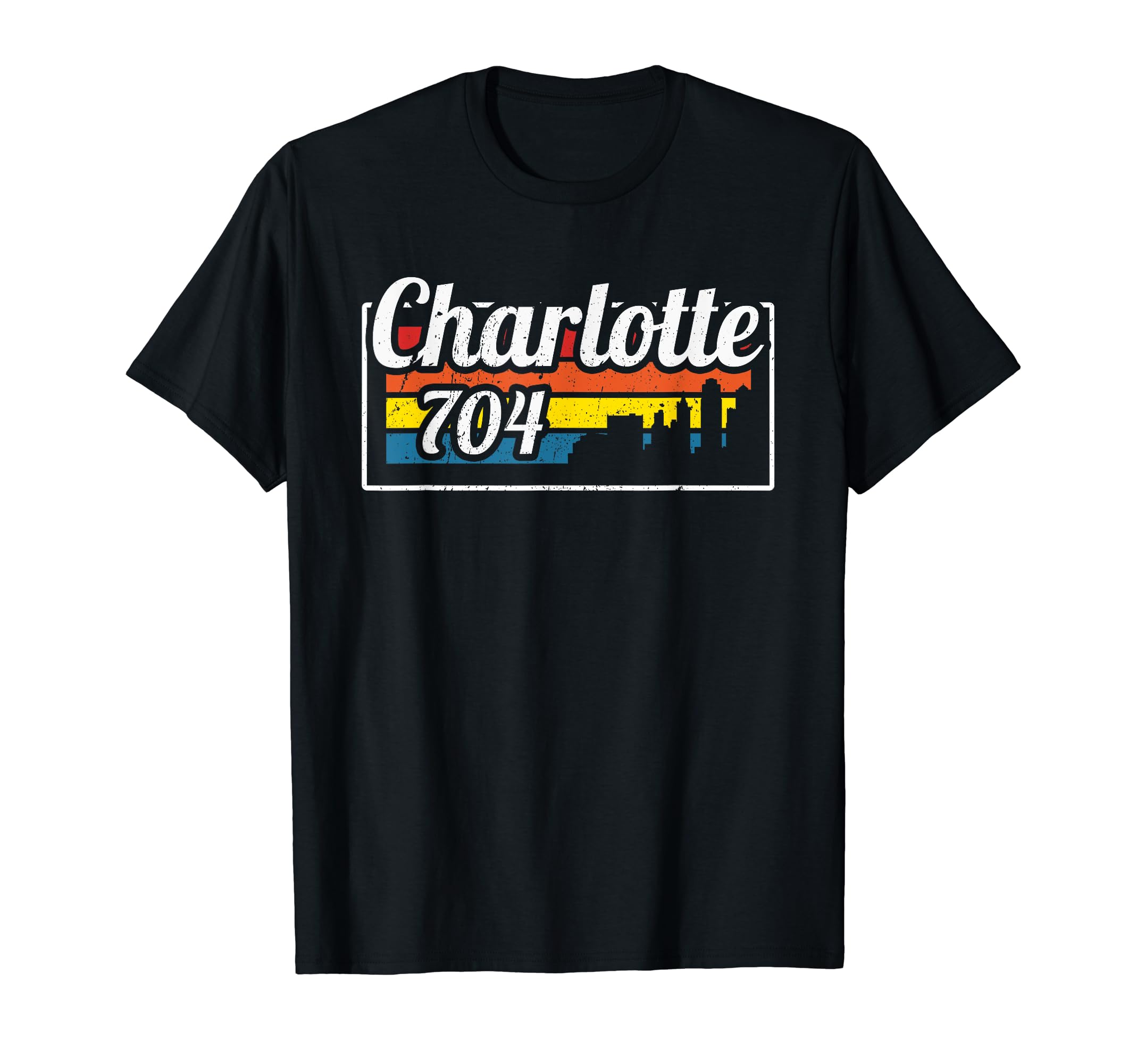 Vintage Charlotte City Skyline 704 State Of North Carolina T-Shirt