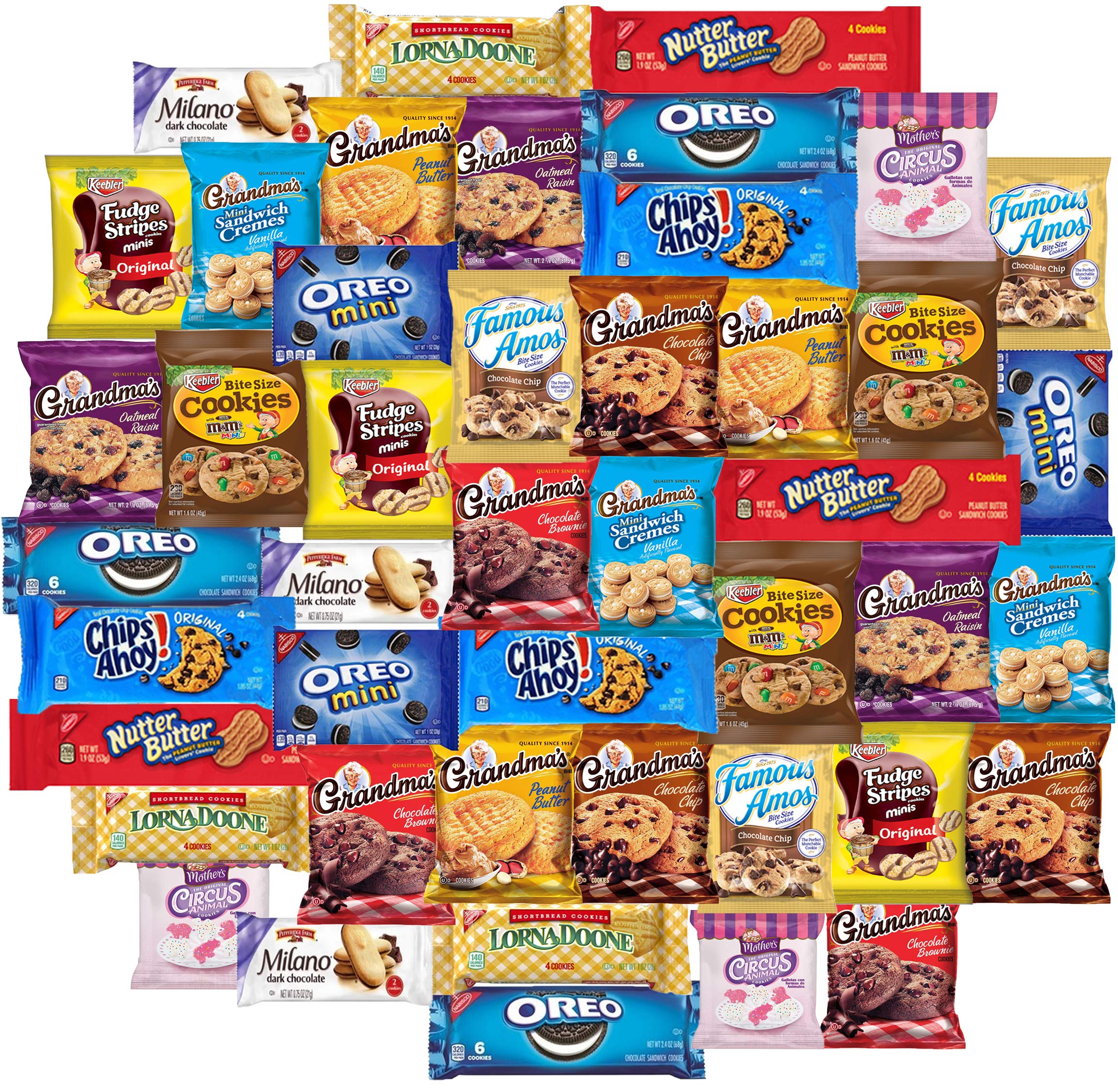 Cookies Individually Wrapped Variety Pack - Cookies Bulk Assortment Care Package Sampler (45 Count)