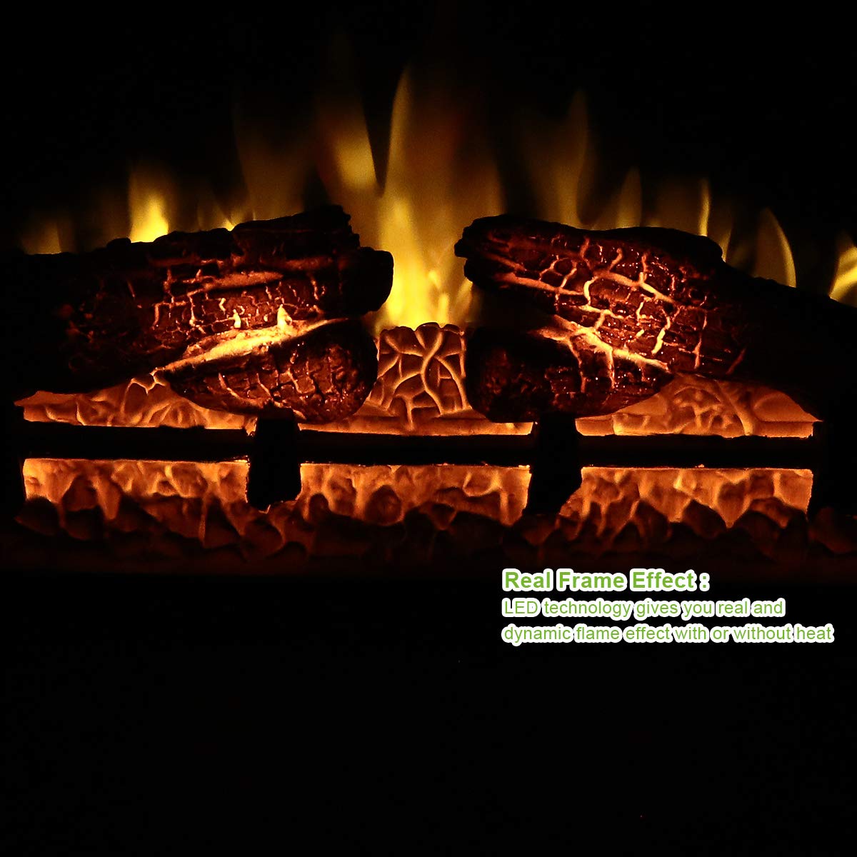 24" Wall Insert 1400W Electric Fireplace Heat w/Remote LED Flame Timer Heater