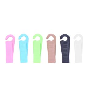 nuobesty 6pcs rubber door stoppers anti-pinch door plugs door protective wedge door holder for home hotel (colorful)