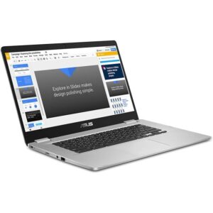 ASUS Chromebook Laptop- 15.6" HD Anti-Glare NanoEdge-Display, Intel Dual Core Celeron N3350-Processor, 4GB-RAM, 64GB eMMC, 180 Degree-Hinge, Chrome OS- C523NA-BCLN6 Silver