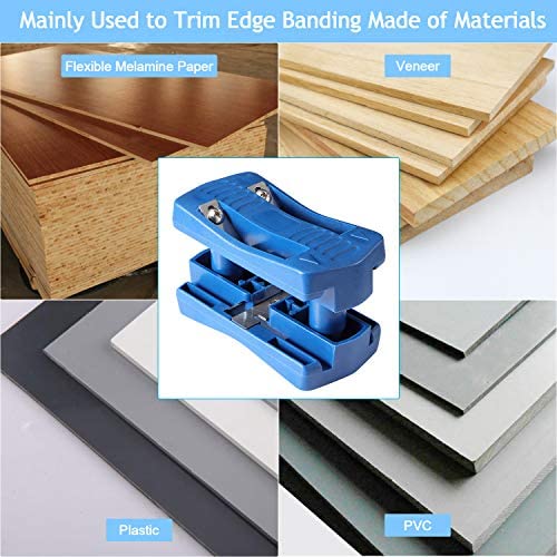 Banding Trimmer, Edgeband Cutter Tools Trimmer for Plywood Melamine Wood Double Veneer Trimmer Cabinet Wood Trimming Woodworking Tool Fit Width Range 15-40mm Thickness Below 0.5mm