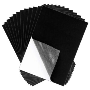 adhesive felt sheet, shynek 12 pieces black felt fabric adhesive sticky back felt sheets for art and craft making