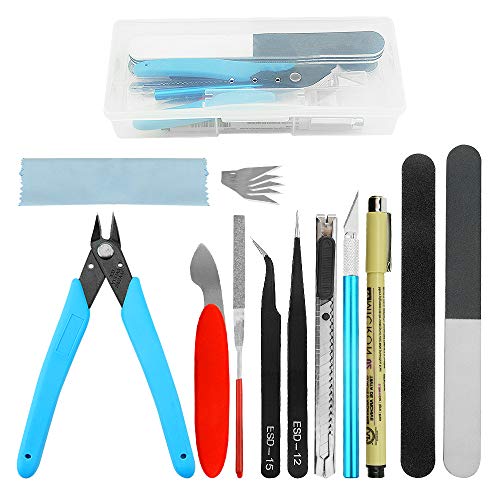 TOVOT 12PCS Model Tools Hobby Building Tools Craft Set Modeler Basic Building Kit for Gundam Model Assembling Building and Repairing