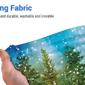 Funnytree 10x8FT Durable Fabric Soft Winter Pine Tree Forest Photography Backdrop Snowy Christmas Background Xmas Party Wall Decoration Supplies Photo Booth Washable