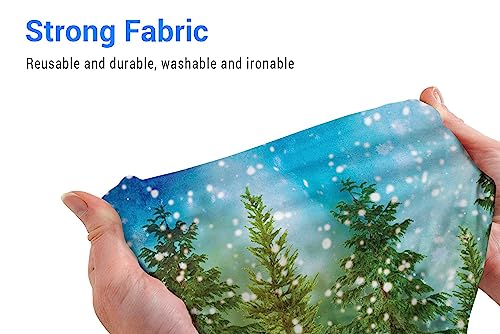 Funnytree 10x8FT Durable Fabric Soft Winter Pine Tree Forest Photography Backdrop Snowy Christmas Background Xmas Party Wall Decoration Supplies Photo Booth Washable